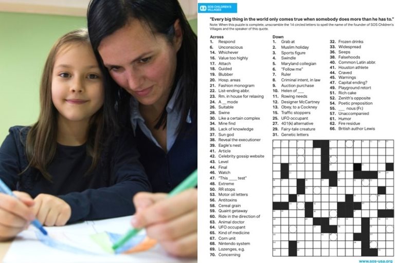 Free Crossword Puzzle - SOS Children's Villages USA