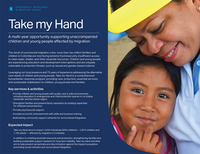 Take my Hand: Colombian migration response 2024 - SOS Children's ...